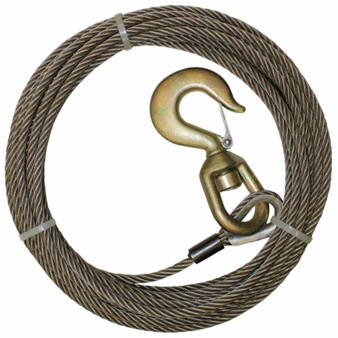 B/A 7/16" Steel Core Winch Cable w/ Swivel Hook – Truck Body Sales, Inc